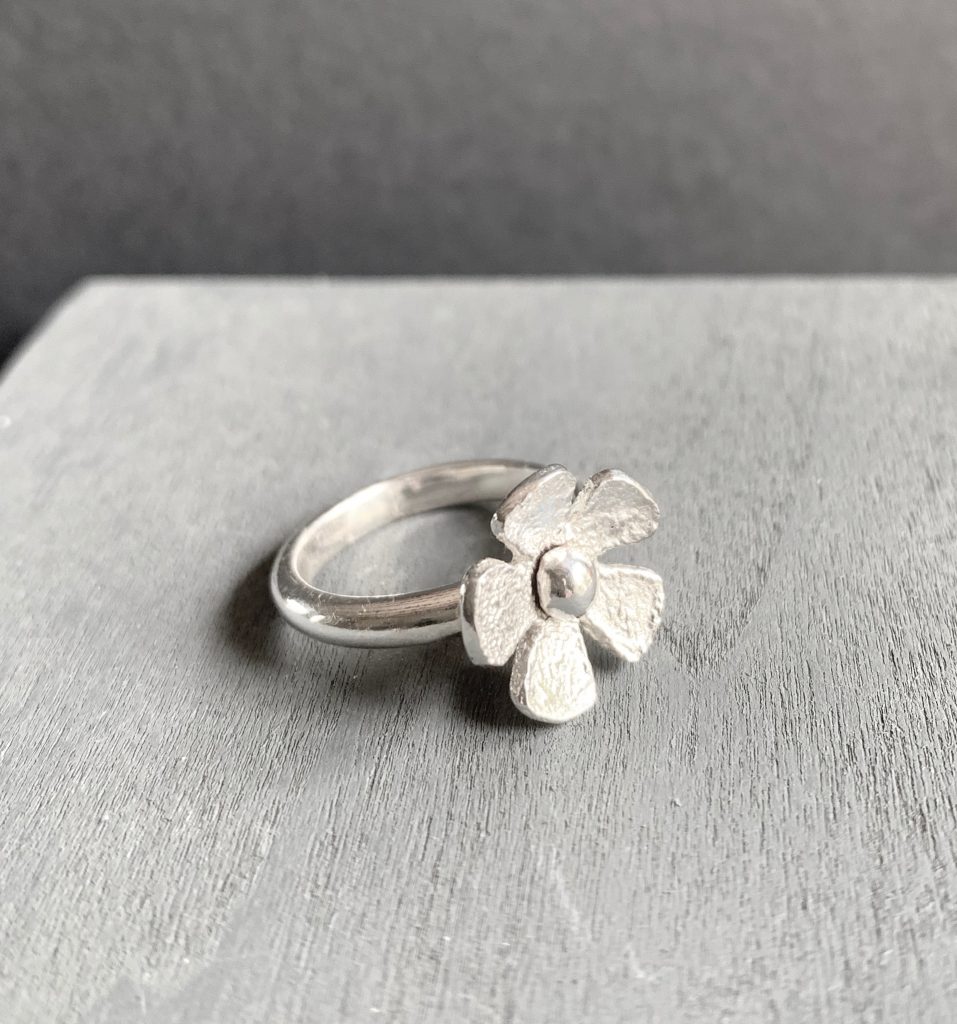Five Petal Flower Ring - Handmade Silver Jewellery